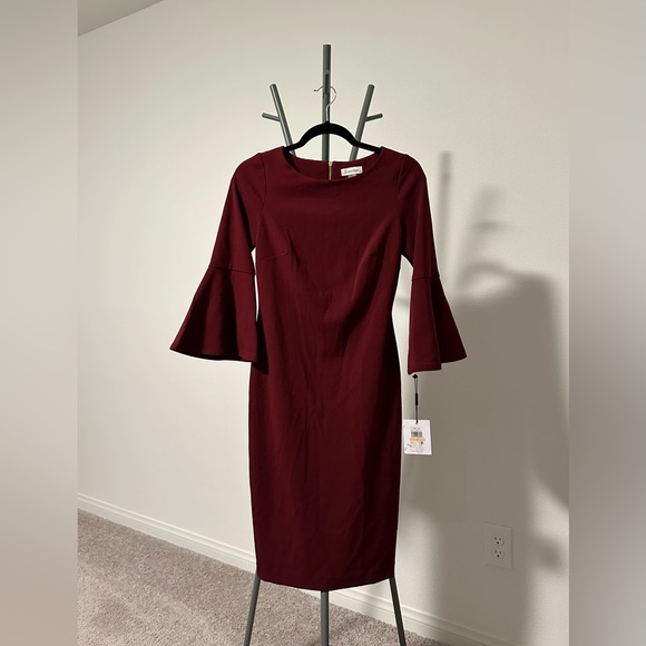 Calvin Klein | Dresses | New Calvin Klein Red Wine Color Dress | Poshmark